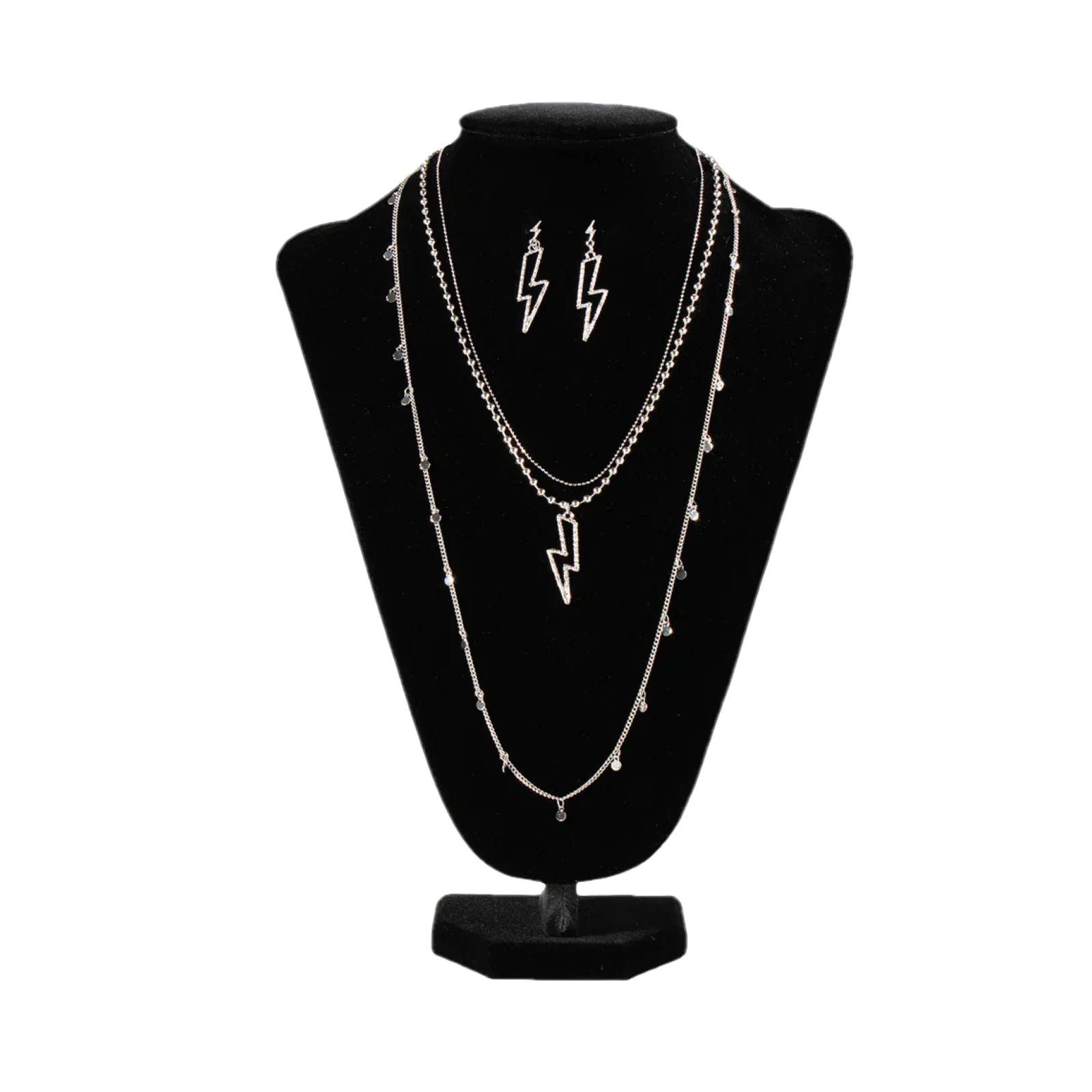 Blazin' Roxx Lightning Bolt Necklace and Earring Set Silver – Cowboy Headquarters
