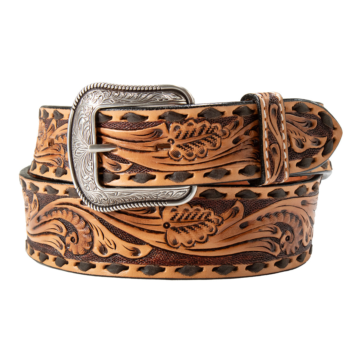 3D Scroll Tooled Buck Lace Brown Belt – Cowboy Headquarters