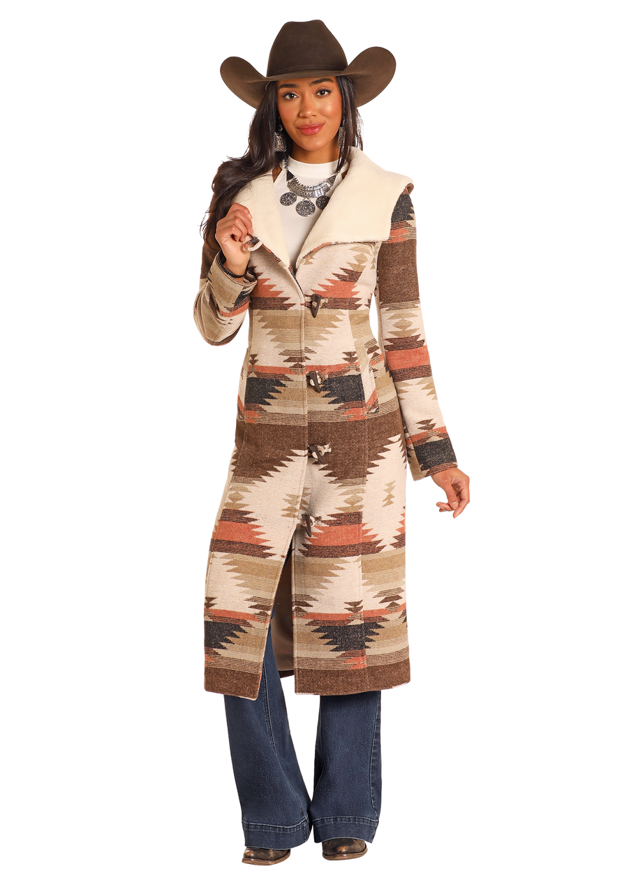 Rock & Roll Denim Powder River Outfitters Southwestern Print Duster Co ...