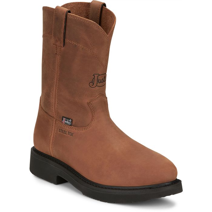 Justin Round-Up 10" Round Steel Toe Work Boot – Cowboy Headquarters