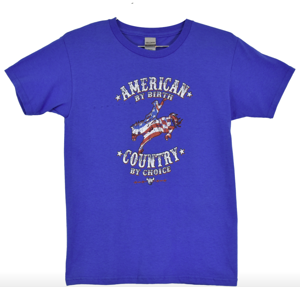 Cowboy Hardware Boys Youth American By Birth SS Tee Royal Blue – Cowboy ...