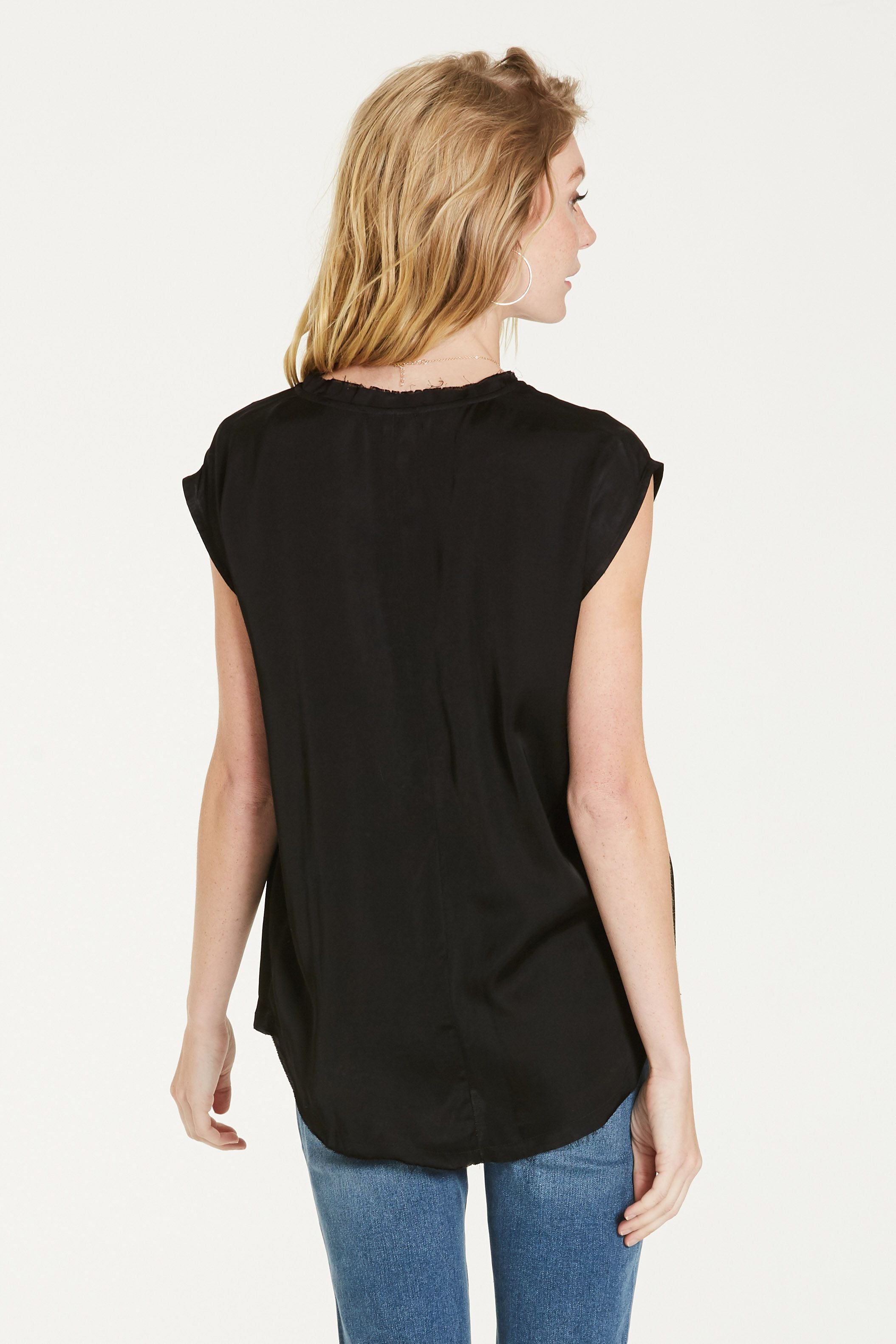 Dear John Yanis Black Silky Top – Cowboy Headquarters