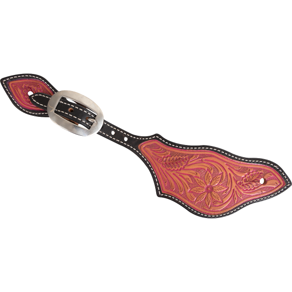 Martin Saddlery Pink Paint Wash and Tooled Spur Straps – Cowboy ...