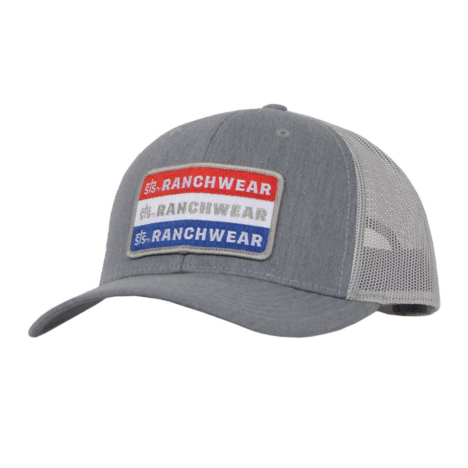 STS Red, Wht and Blue Patch Lt Gray Hat – Cowboy Headquarters