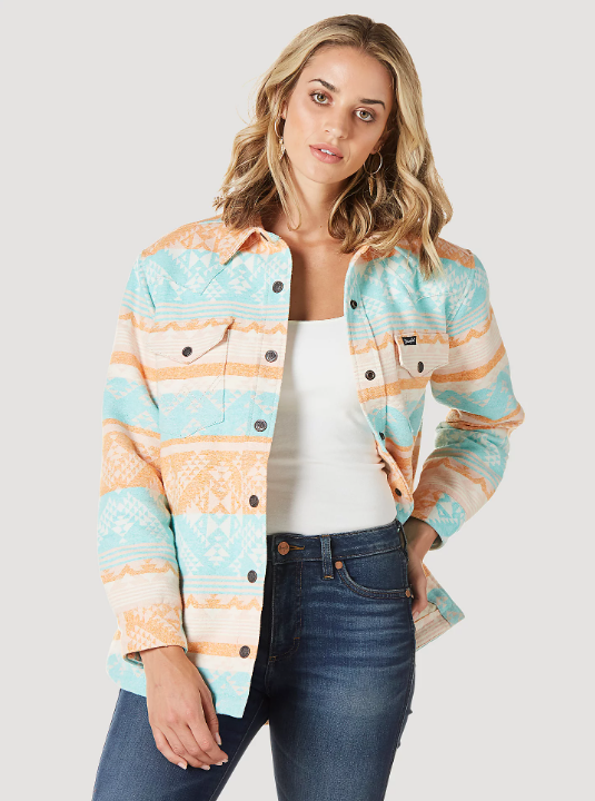 Aztec Teal Shacket – Cowboy Headquarters