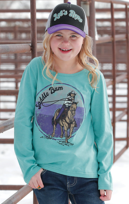 Cinch Girls Saddle Bum Turquoise Shirt – Cowboy Headquarters