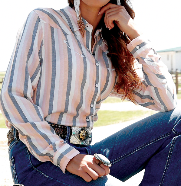 Cinch Cruel Girl Striped Long Sleeve Shirt – Cowboy Headquarters
